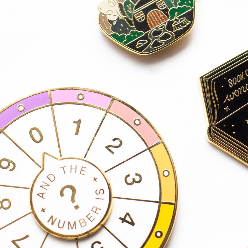 Spinning Numbers Enamel Pin: Interactive Decision Maker - Etsy