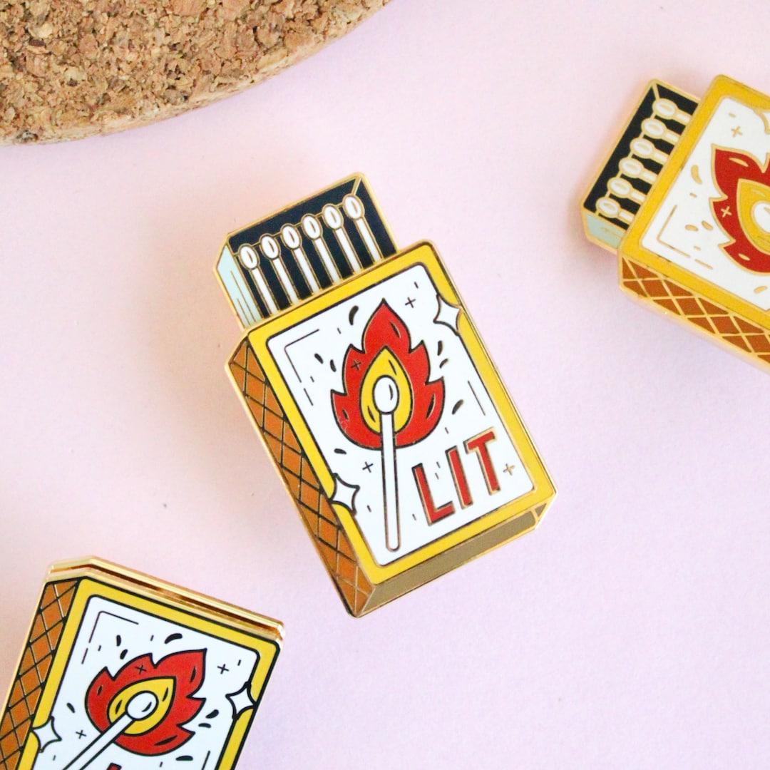 Lit Enamel Pin | Interactive Pin | Matchbox Enamel Pin - Etsy