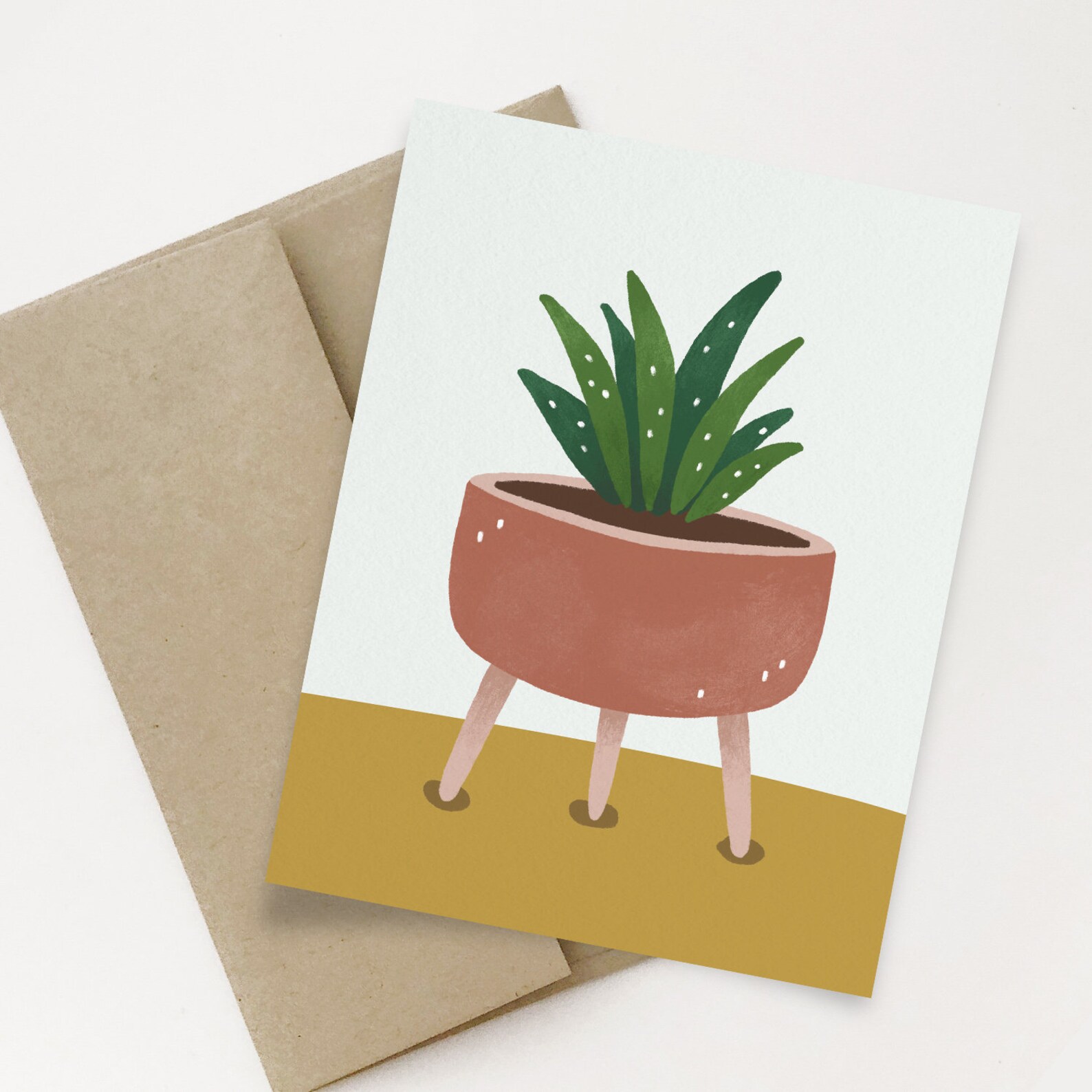 Houseplant Greeting Card Plants Snake Plant Greeting Card | Etsy