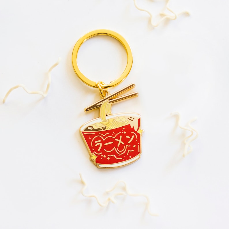 Ramen Enamel Keychain Asian Food Keychain - Etsy