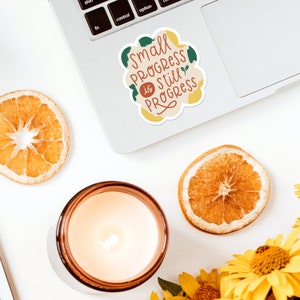 Small Progress is Still Progress Matte Sticker | Quote Sticker ...