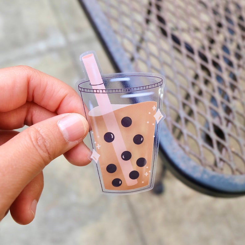 Boba Clear Sticker Food Sticker Boba Sticker - Etsy
