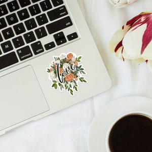 Flower Love Matte Vinyl Sticker | Vinyl Sticker | Floral Sticker | Love ...
