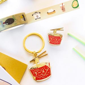 Ramen Enamel Keychain | Asian Food Keychain - Etsy