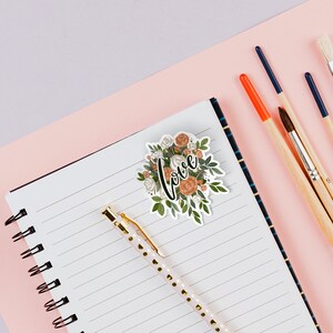 Flower Love Matte Vinyl Sticker | Vinyl Sticker | Floral Sticker | Love ...