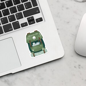Traveler's Backpack Matte Sticker | Travel Sticker | Vinyl Sticker ...