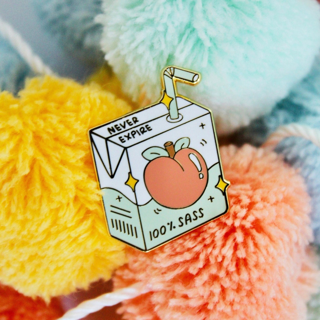 100% Sass Enamel Pin | Juice Box Enamel Pin - Etsy