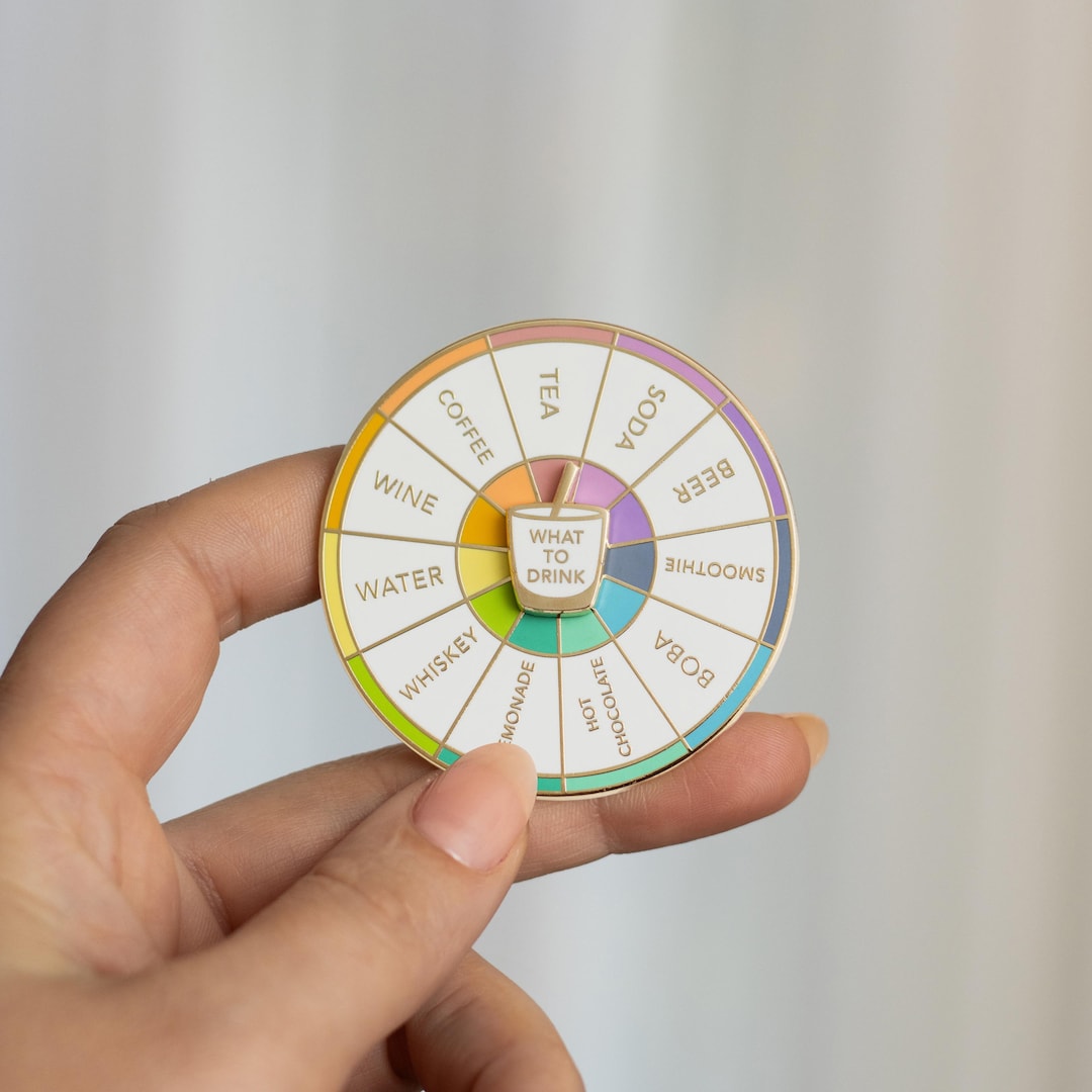 What to Drink Enamel Pin | Spinning Enamel Pin | Interactive Pin ...