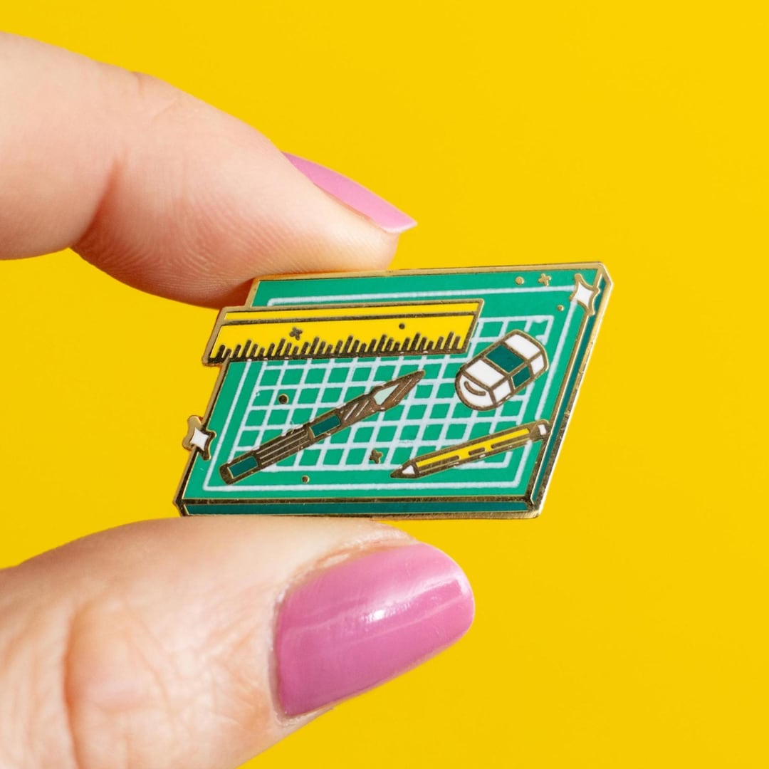 Cut & Create Enamel Pin | Crafter Enamel Pin | Pencil and Ruler Enamel ...
