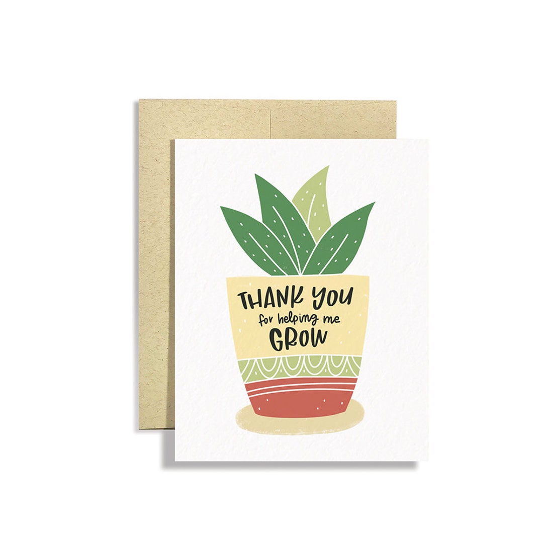 Thank You for Helping Me Grow A2 Greeting Card | Thank You Greeting ...