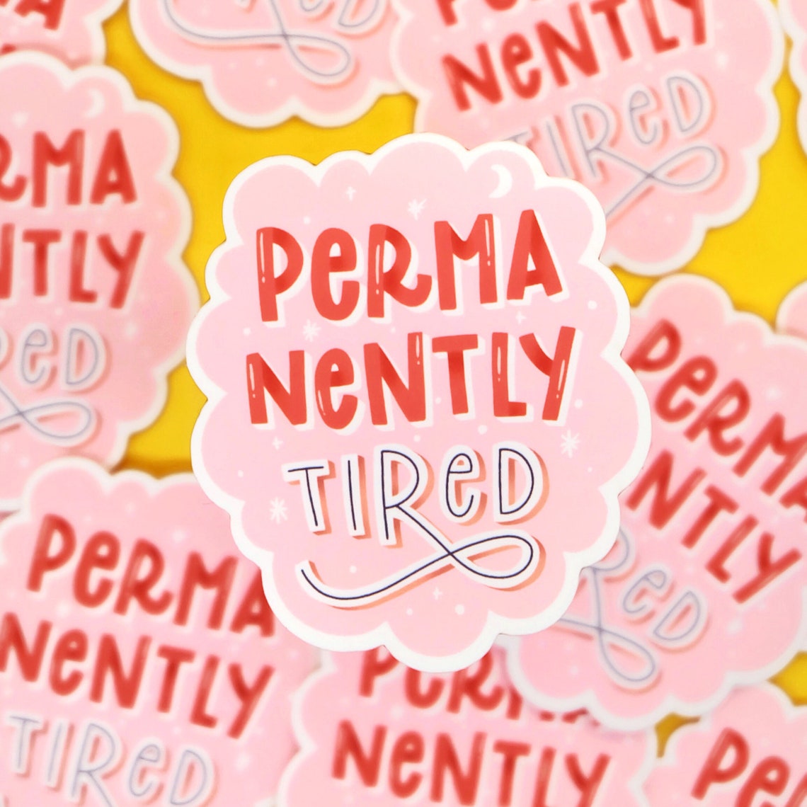 Permanently Tired Sticker Workaholic Sticker Funny Vinyl - Etsy