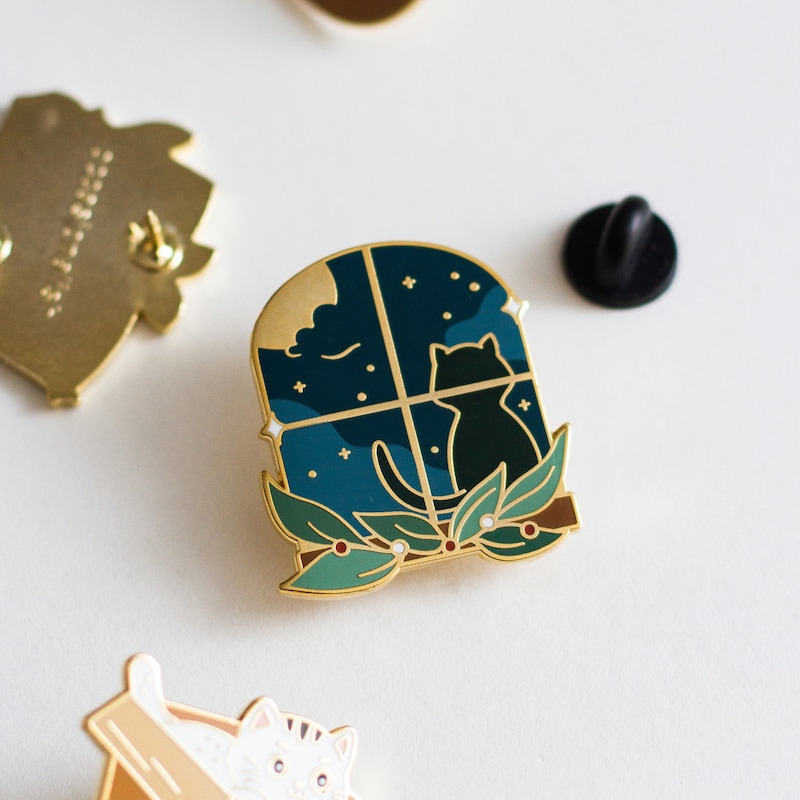 Enamel Pin Cat - Etsy