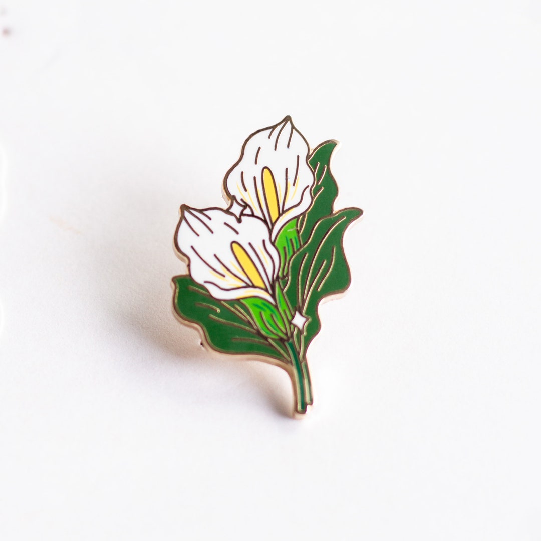 Calla Lily Enamel Pin | Plant Enamel Pin | Flower Enamel Pin - Etsy