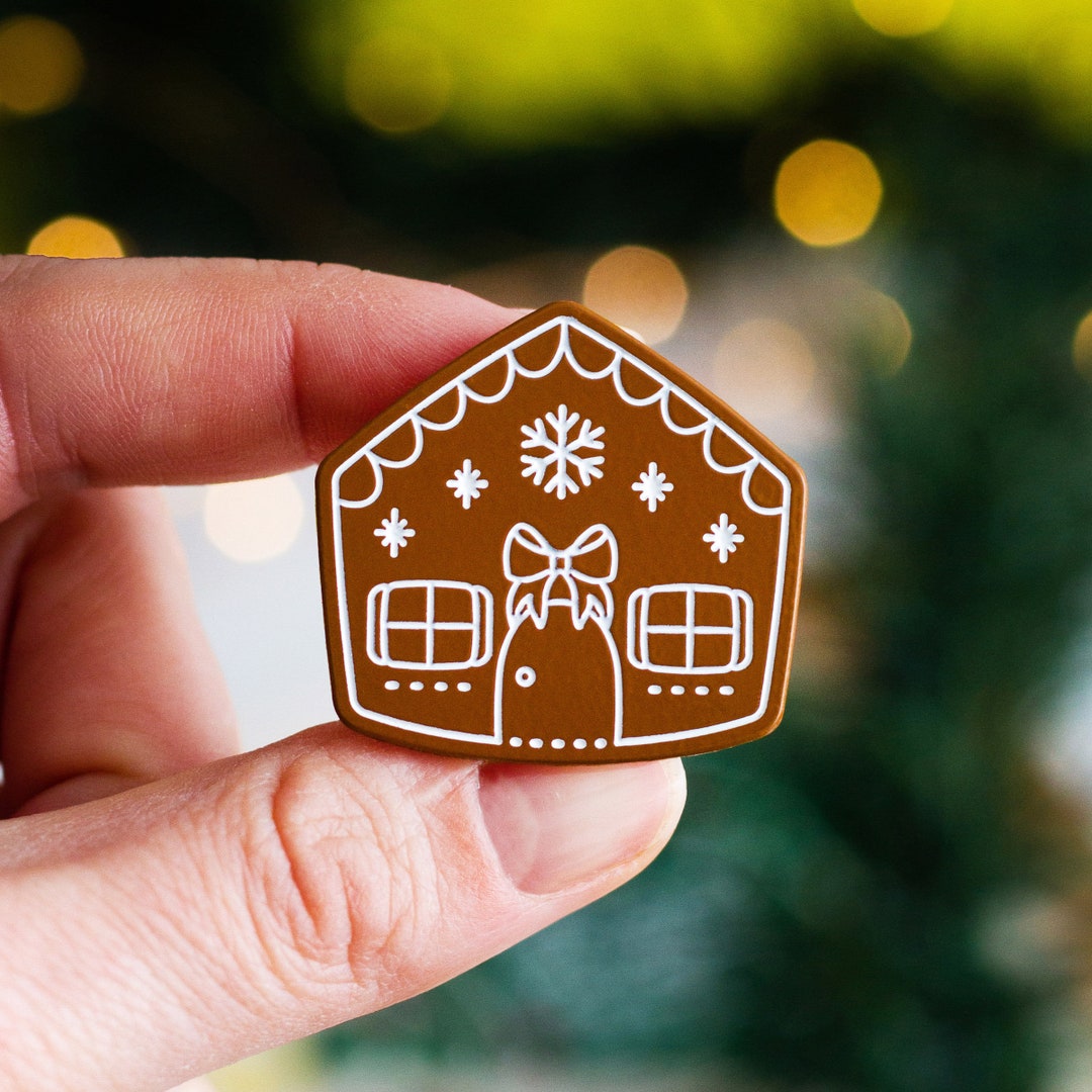 Gingerbread House Enamel Pin | Holiday Enamel Pin | Christmas Enamel ...