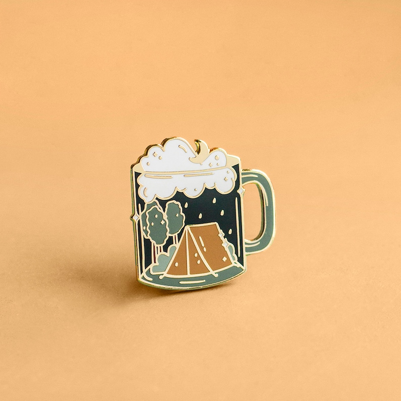 Camping Mug Enamel Pin: Outdoor Adventure Travel Pin - Etsy