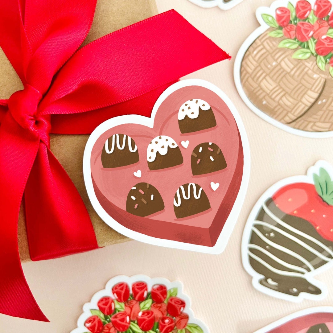 Box of Chocolates Matte Vinyl Sticker | Vinyl Sticker | Valentine ...