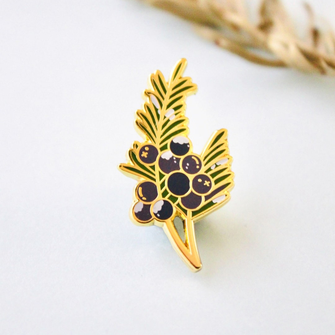 Juniper Berry Enamel Pin | Christmas Pin | Wreath Pin | Winter Enamel ...