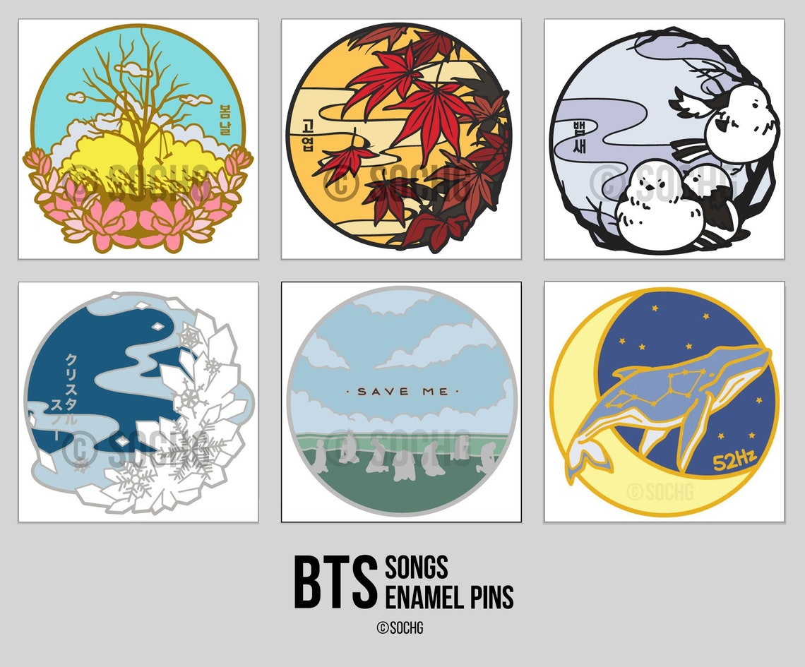 BTS Song Pins - Etsy