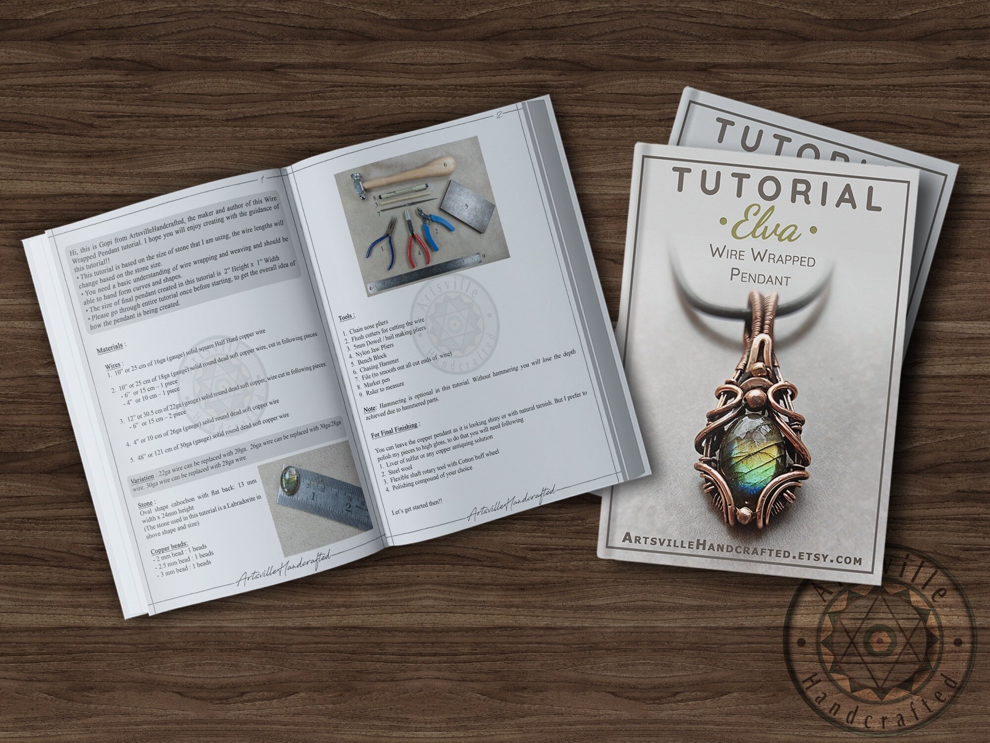 Wire Wrap Tutorial How to Wire Wrap Wire Jewelry Pattern | Etsy