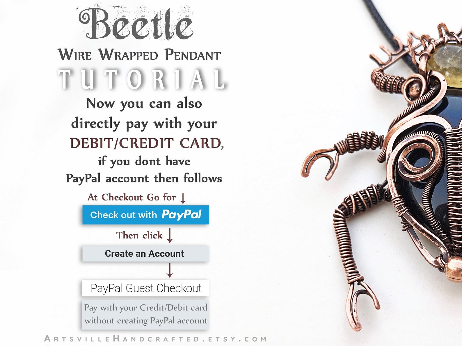 Wire Wrapped Beetle Tutorial, Wire Wrap Insects Tutorial. DIY Wire ...