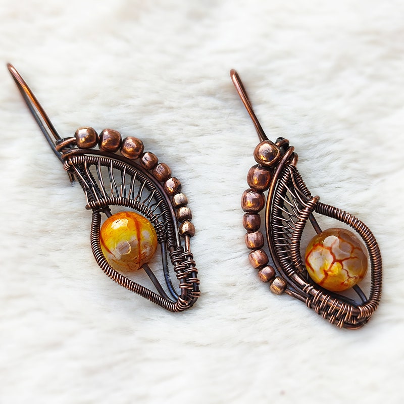 Copper Wire Earrings - Etsy