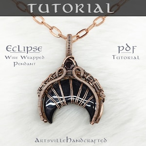 Eclipse: Crescent Moon Wire Wrap Pendant Tutorial DIY Jewelry | Witchy ...