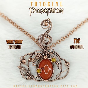 Wire Wrapped Pumpkin Pendant PDF Tutorial - DIY Halloween Jewelry Craft ...