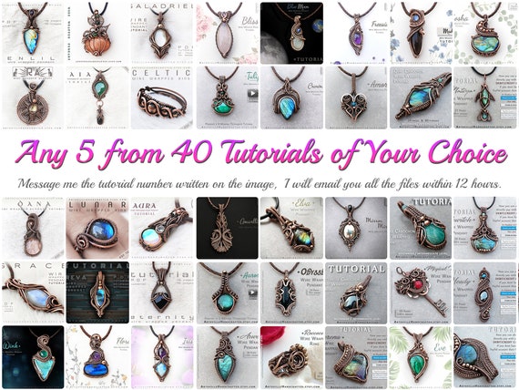 5 Tutorials of YOUR CHOICE Bundle : 5 Wire Wrap Tutorials - Etsy