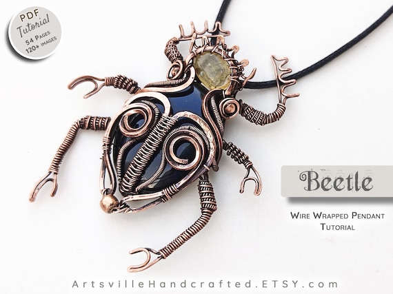 Wire Wrapped Beetle Tutorial Wire Wrap Insects Tutorial. DIY - Etsy