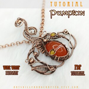 Wire Wrapped Pumpkin Pendant PDF Tutorial - DIY Halloween Jewelry Craft ...