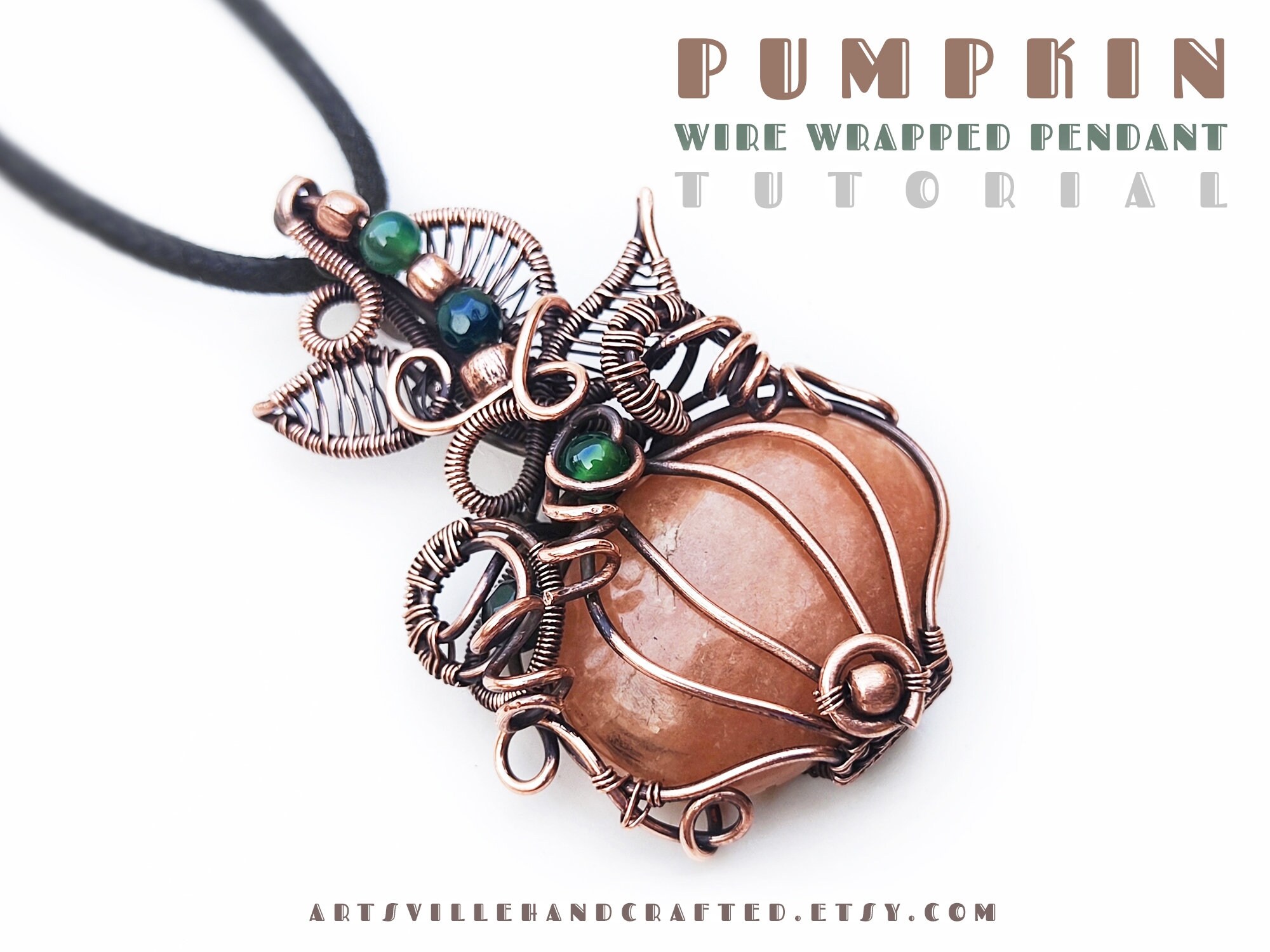 Wire Wrapped Pumpkin Pendant Tutorial, Wire Jewelry Tutorial, Pumpkin ...