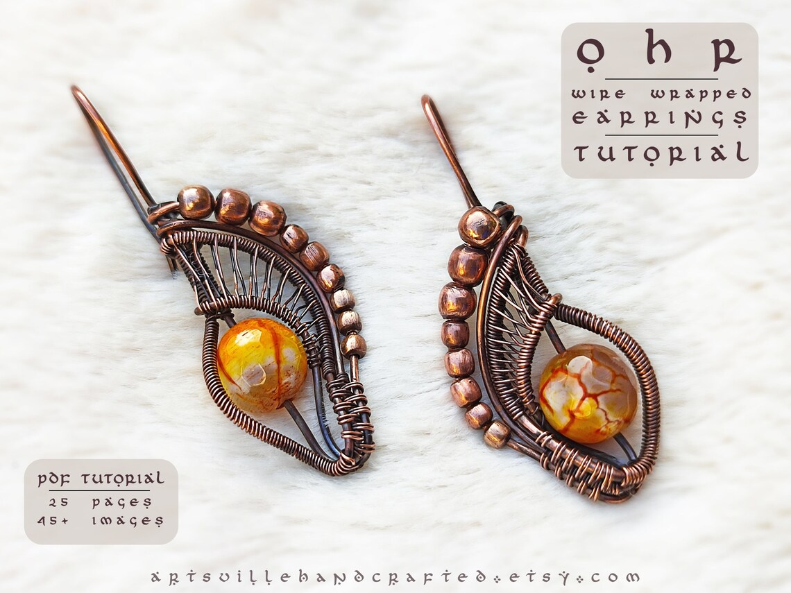 Wire Wrap Earrings Tutorial, Crystal Earring Tutorial, Tutorial Beaded ...