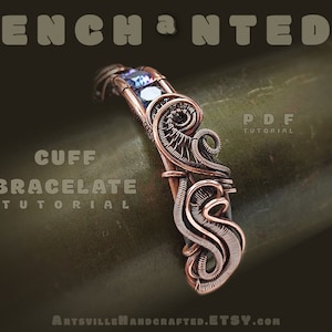 Enchanted Cuff Bracelet Tutorial, Wire Wrap Bracelet Tutorial, DIY Wire Bracelet, Cuff Bracelet ...