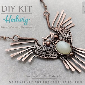 DIY Owl Pendant Wire Wrapping Kit, Jewelry Making Kit, Craft Kits for ...
