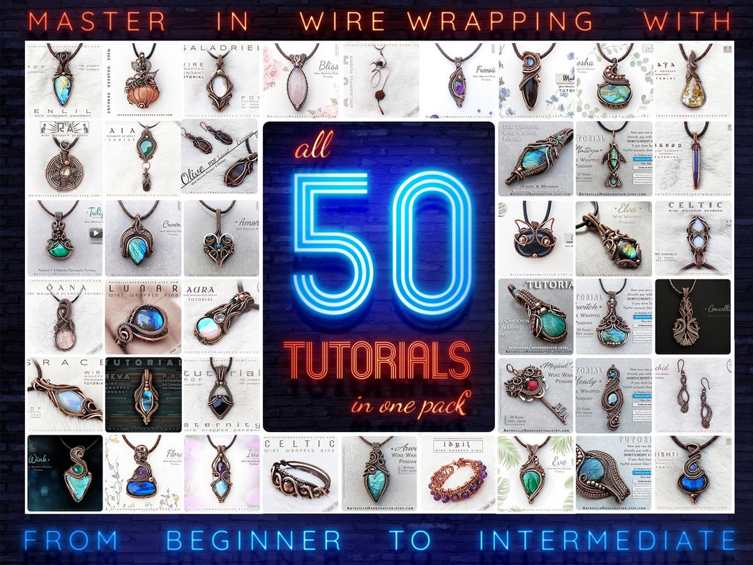 50 Tutorials in One Pack : Wire Wrap Tutorials Bundle, Learn Wire ...