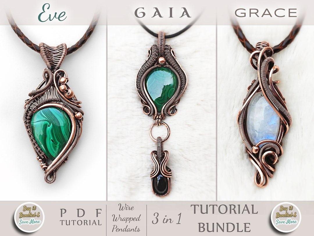 3 Wire Wrap Tutorial Bundle, Wire Weaving Tutorial, Wire Work Tutorial, Wire Jewelry Tutorial ...