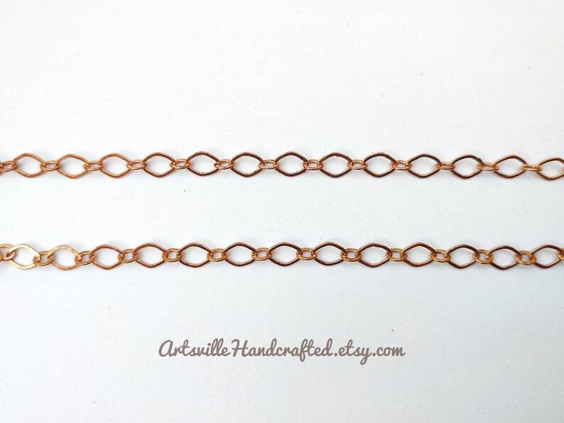 Flat Oval Link Chain Copper Cable Chain Copper Necklace - Etsy