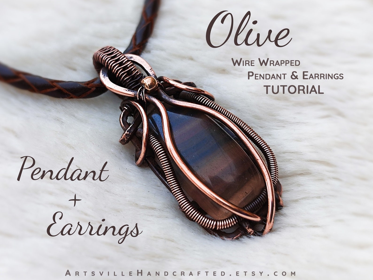 Olive: Wire Wrap Jewelry Tutorial PDF | Create Earrings & Pendant Set ...