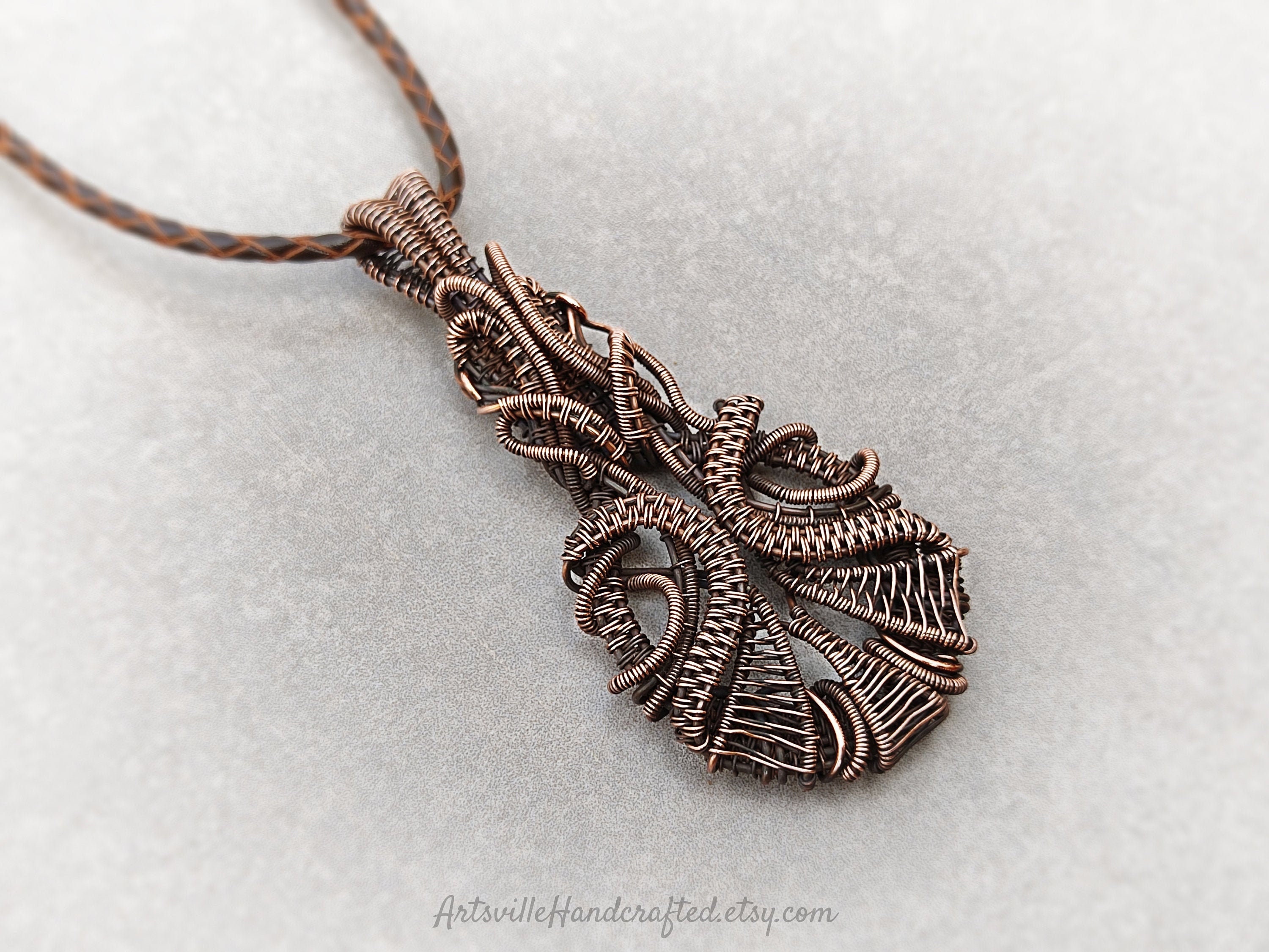 Wire Wrapped Pendant Wire Wrapped Jewelry Copper Necklace - Etsy