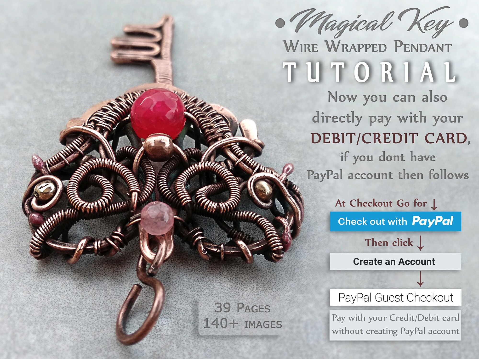 Wire Key Pendant Tutorial Wire Weave Tutorial Wire Wrap | Etsy