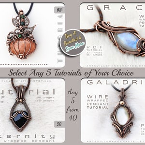 5 Tutorials of YOUR CHOICE Bundle : 5 Wire Wrap Tutorials Bundle, Wire ...