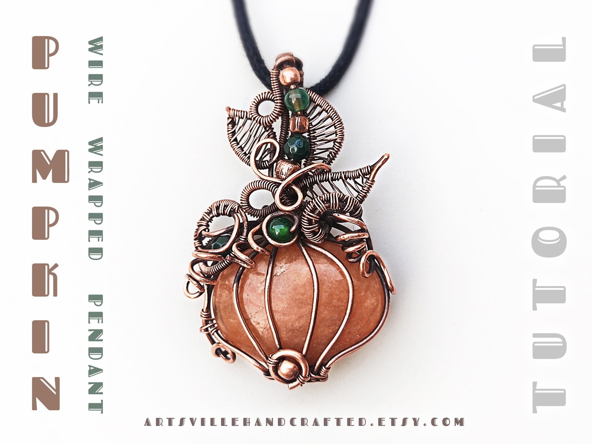 Wire Wrapped Pumpkin Pendant Tutorial, Wire Jewelry Tutorial, Pumpkin ...