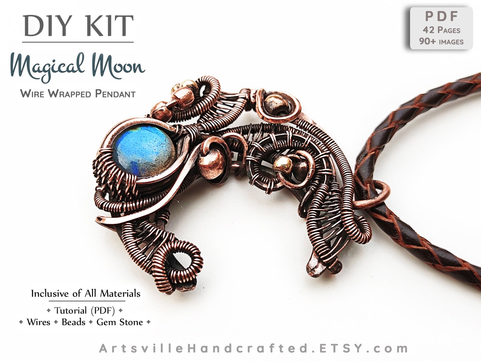 DIY Crescent Moon Wire Wrap Pendant Jewelry Making Kit Craft - Etsy