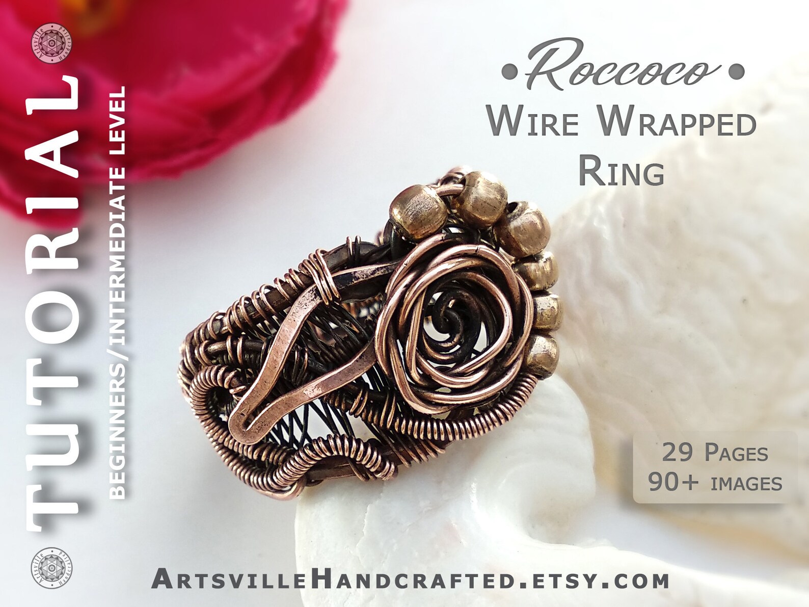 Wire Ring Tutorial Rose Ring Wire Weave Tutorial Wire | Etsy