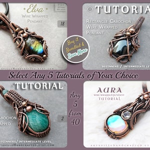 5 Tutorials of YOUR CHOICE Bundle : 5 Wire Wrap Tutorials Bundle, Wire ...