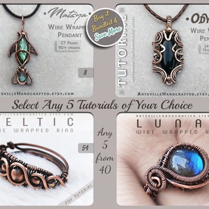 5 Tutorials of YOUR CHOICE Bundle : 5 Wire Wrap Tutorials Bundle, Wire Wrap Tutorial, Wire Work ...