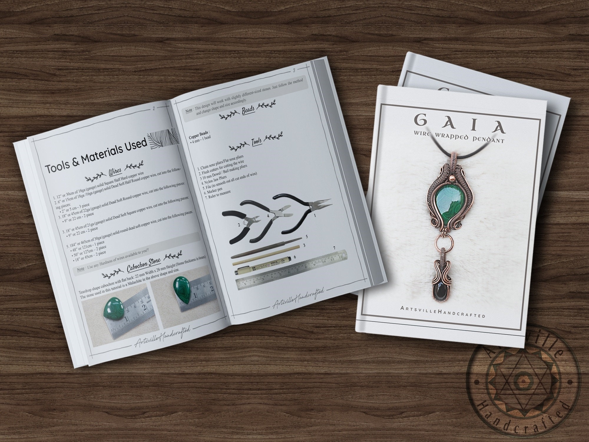 Gaia : Wire Wrapping Pendant Tutorial Wire Weaving Tutorial - Etsy