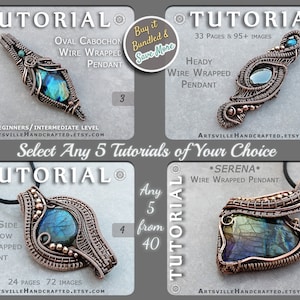 5 Tutorials of YOUR CHOICE Bundle : 5 Wire Wrap Tutorials Bundle, Wire ...