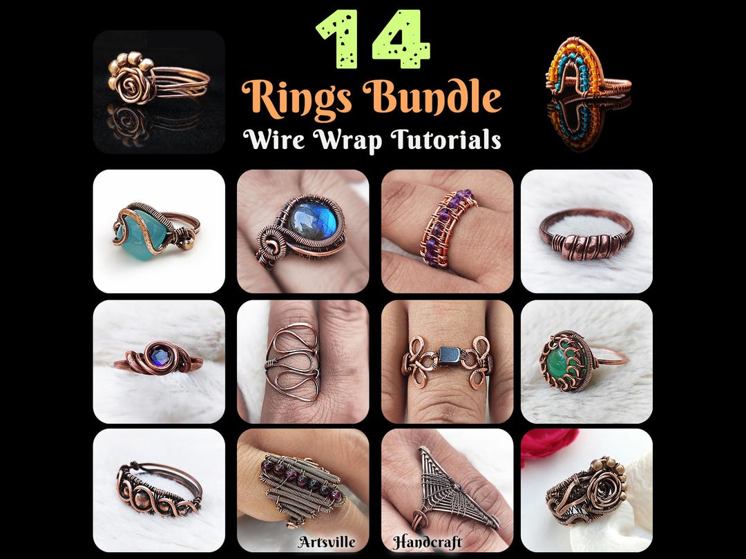 14 Wire Wrap Ring Tutorials Bundle: Step-by-step Guide for Crafting ...