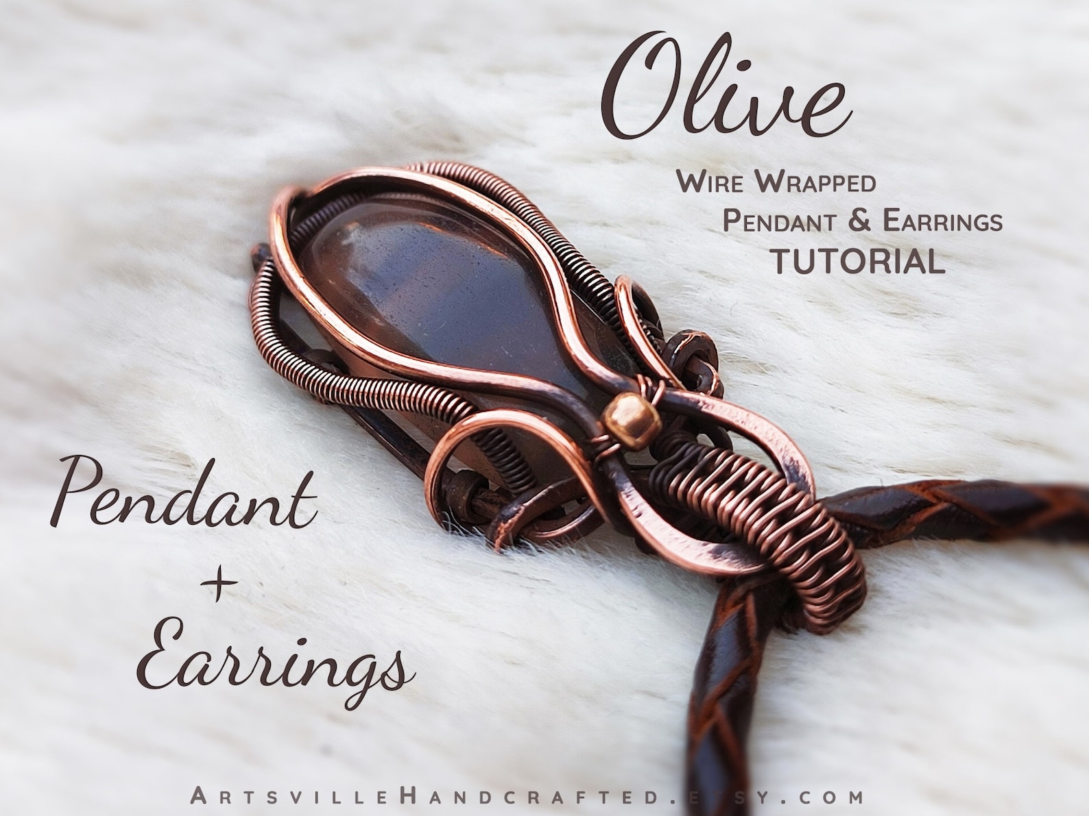 Olive: Wire Wrap Jewelry Tutorial PDF | Create Earrings & Pendant Set ...
